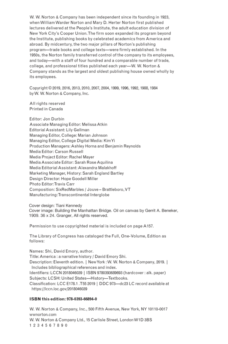 America A narrative history 11th Edition Volume 2 PDF (Eleventh Edition)