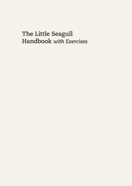 The Little Seagull Handbook with Exercises 4th Edition